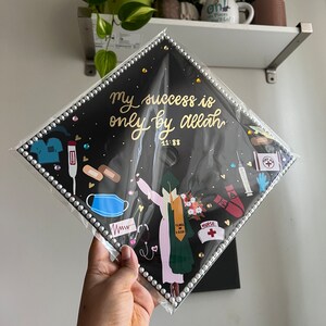 Custom Hijabi Muslim Graduation Cap - Hand Painted Cap - 3D ...