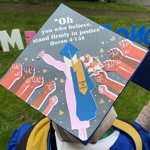 Custom Hijabi Muslim Graduation Cap - Hand Painted Cap - 3D ...