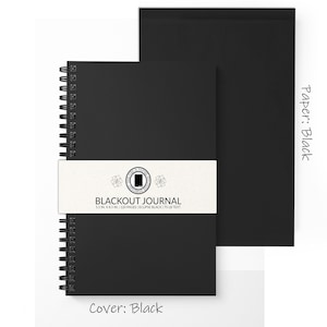 Blackout Journal - Black Paper Journal - Etsy