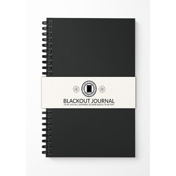 Blackout Journal Black Paper Journal - Etsy
