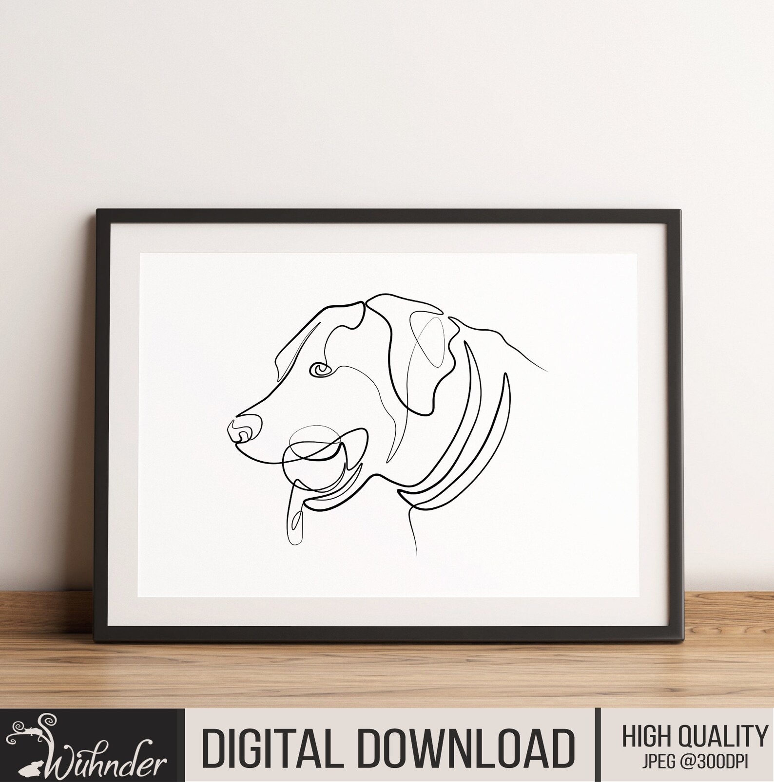 Labrador With Ball Line Drawing, Continuous Line Art, Hand Drawn ...