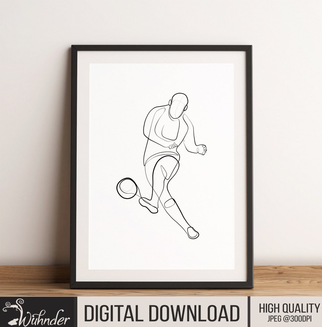 Soccer Player Art, Soccer Line Art, Single Line, Single Line Football ...