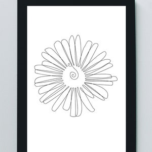 Abstract Daisy Single Line Drawing, Minimalist Art, Wall Decor ...