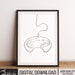 8 Abstract Controller Line Drawing, Minimalist Art, Gaming Wall Decor ...