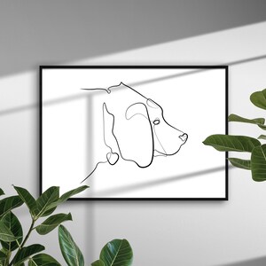 Beagle Single Line Illustration, Beagle Poster, Dog Wall Decor ...