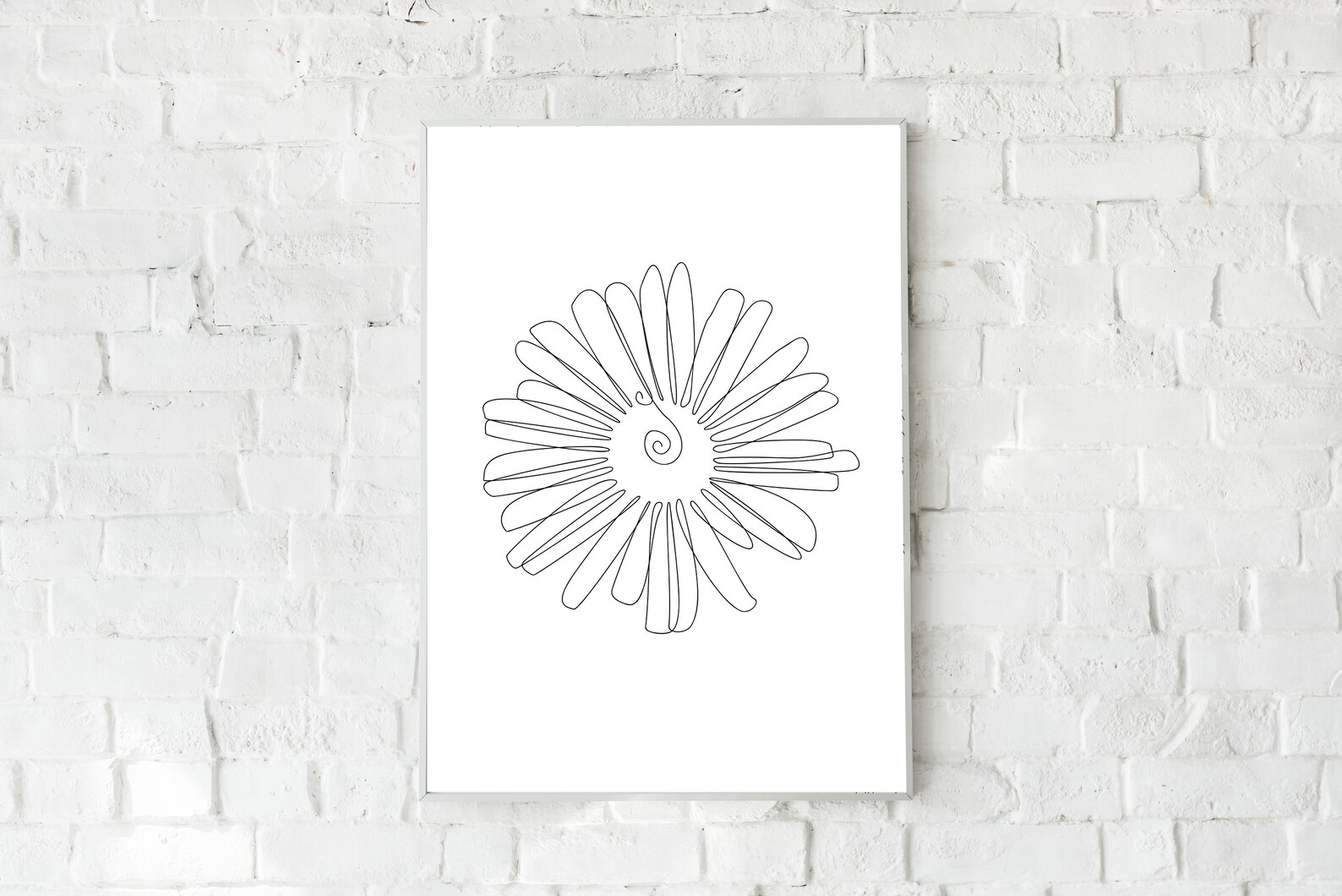 Abstract Daisy Single Line Drawing Minimalist Art Wall - Etsy