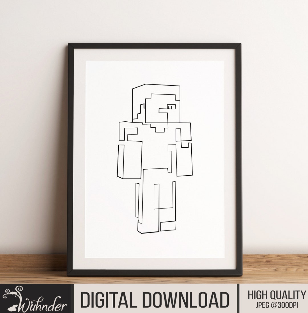 Block Abstract Line Drawing, Minimalist Art, Wall Decor, Block ...