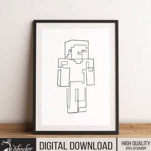 Block Abstract Line Drawing, Minimalist Art, Wall Decor, Block ...