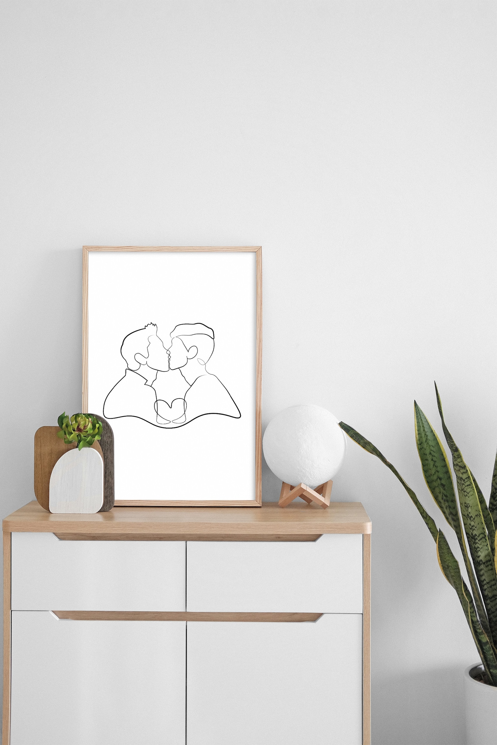Gay Couple Kissing Line Art, LBGT, Gay, Gay Couple, Love, Continuous ...