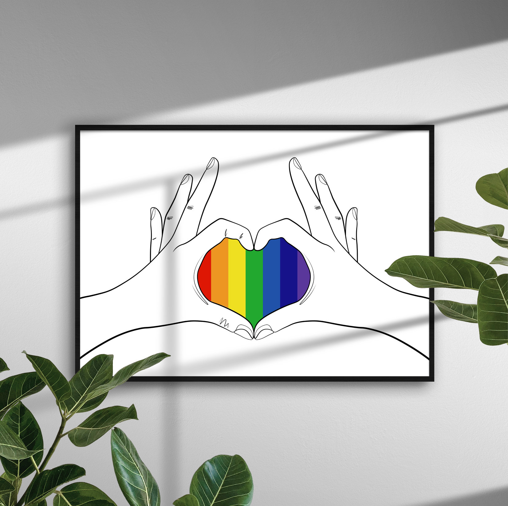 LGBTQ Heart Hands Drawing Hand Sign Love Print LGBT Pride | Etsy