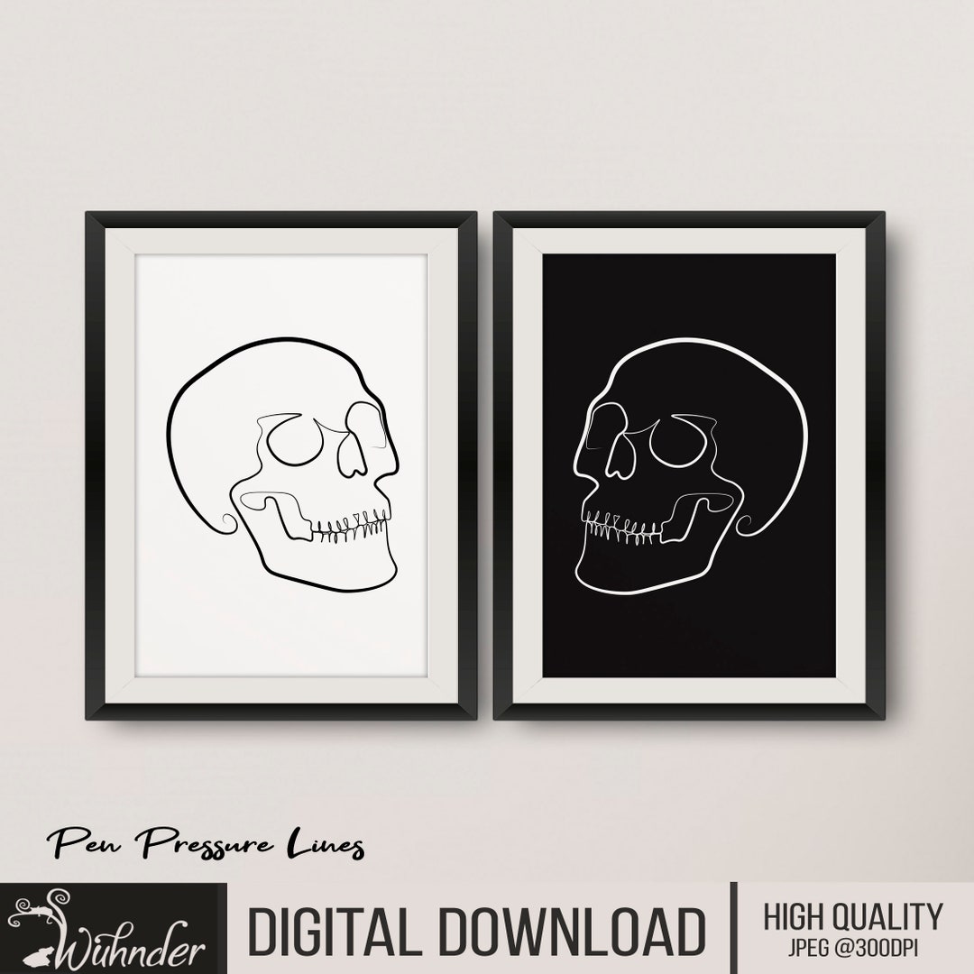 Abstract Skull, Line Art Skull, Skull, Skull Print, Skull Poster, Line ...