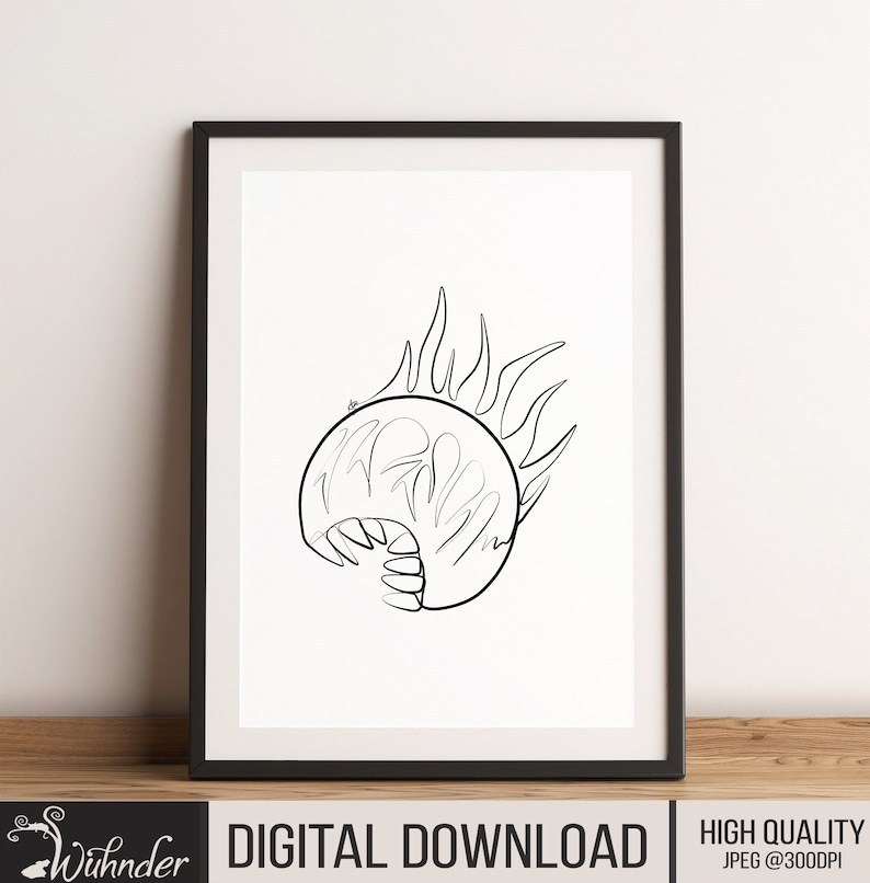 Eye of Cthulhu, Single Line Drawing, Terraria Wall Art, Terraria Print ...