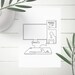 Abstract PC Line Drawing | Minimalist Art | Wall Decor | Computer ...