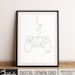 8 Abstract Controller Line Drawing, Minimalist Art, Gaming Wall Decor ...