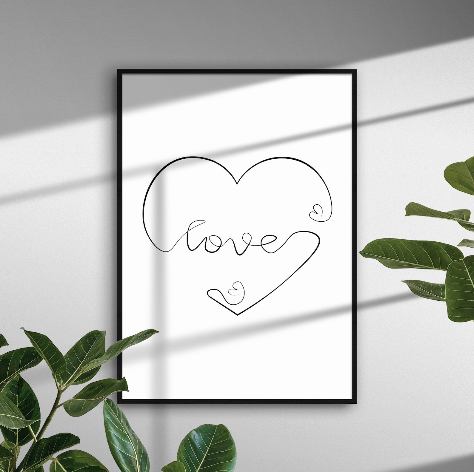 Abstract Heart Singular Line Drawing Minimalist Art Wall - Etsy UK