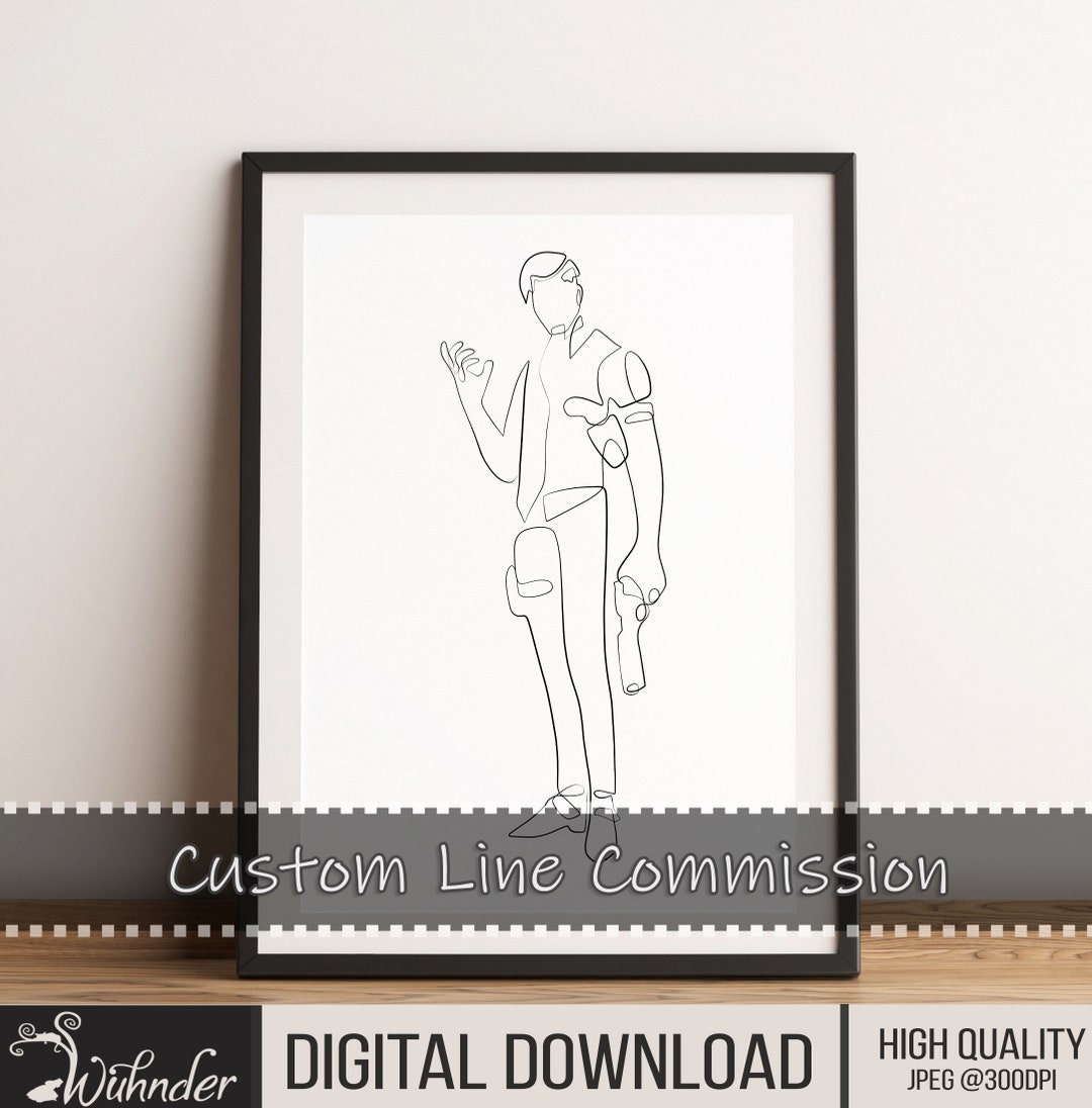 Custom Line Commission, Line Art From Picture, Gaming Art, Anime Print ...