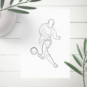 Soccer Player Art, Soccer Line Art, Single Line, Single Line Football ...