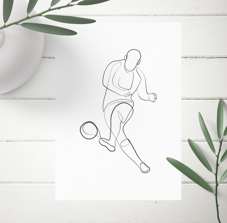 Soccer Player Art, Soccer Line Art, Single Line, Single Line Football ...