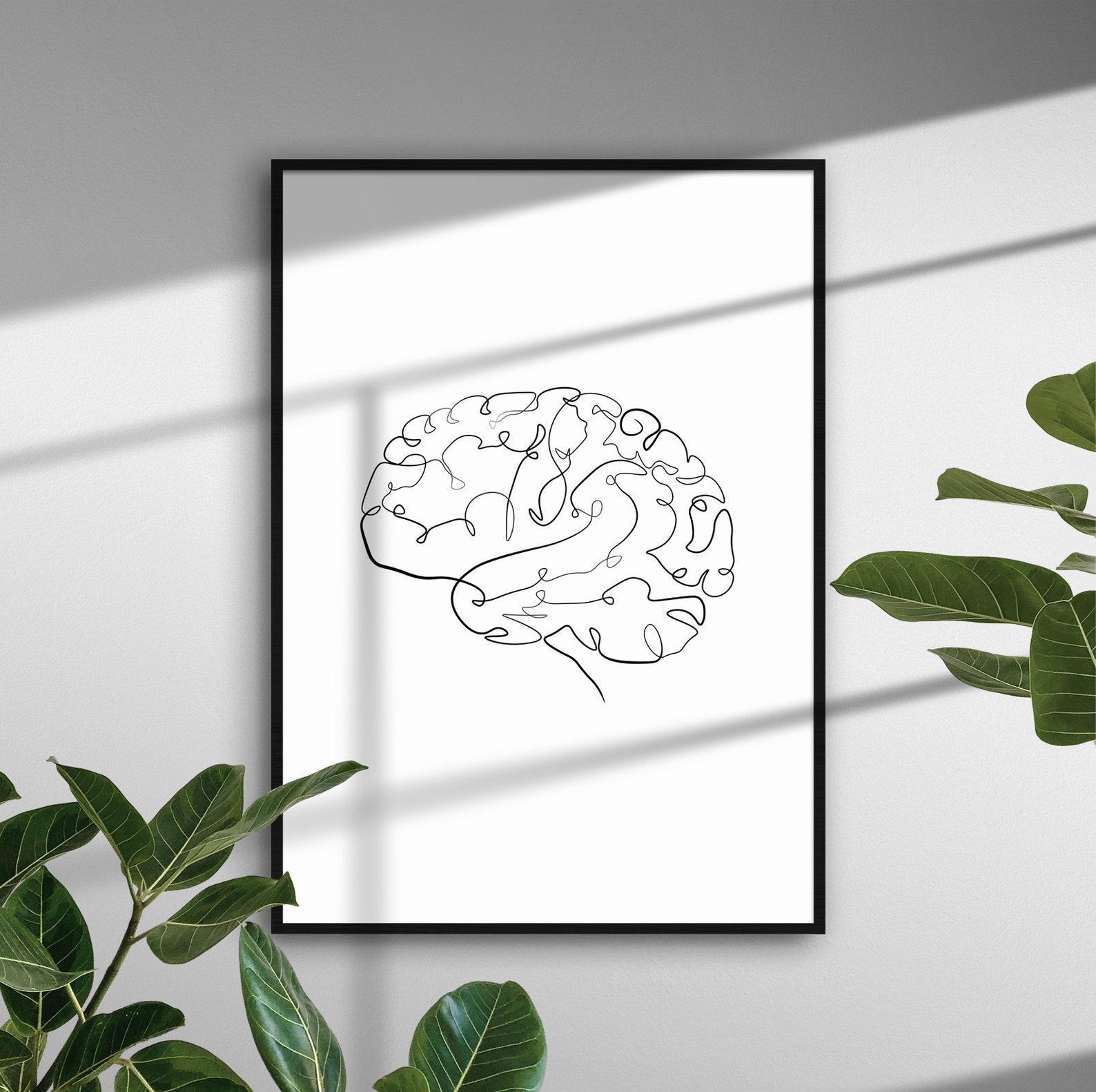 Anatomical Brain Single Line Drawing Medical Art Health | Etsy UK