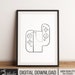 8 Abstract Controller Line Drawing, Minimalist Art, Gaming Wall Decor ...