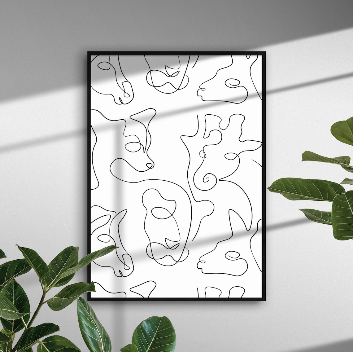 Abstract Animals Continuous Line Drawing Zoo Animals | Etsy