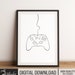 8 Abstract Controller Line Drawing Minimalist Art Gaming - Etsy