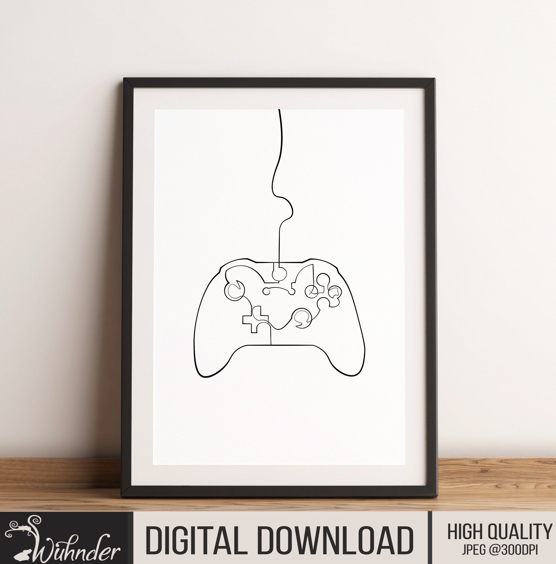 8 Abstract Controller Line Drawing Minimalist Art Gaming - Etsy UK