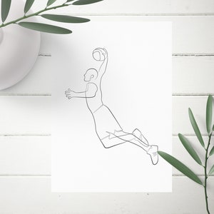Slam Dunk Basketball Single Line Drawing, Basketball Art, Nba Player ...
