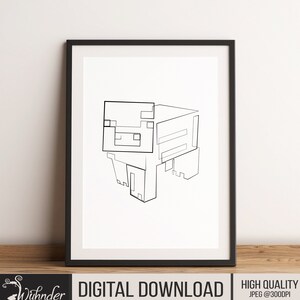 8 Block Abstract Line Drawing, Minimalist Art, Wall Decor, Block ...