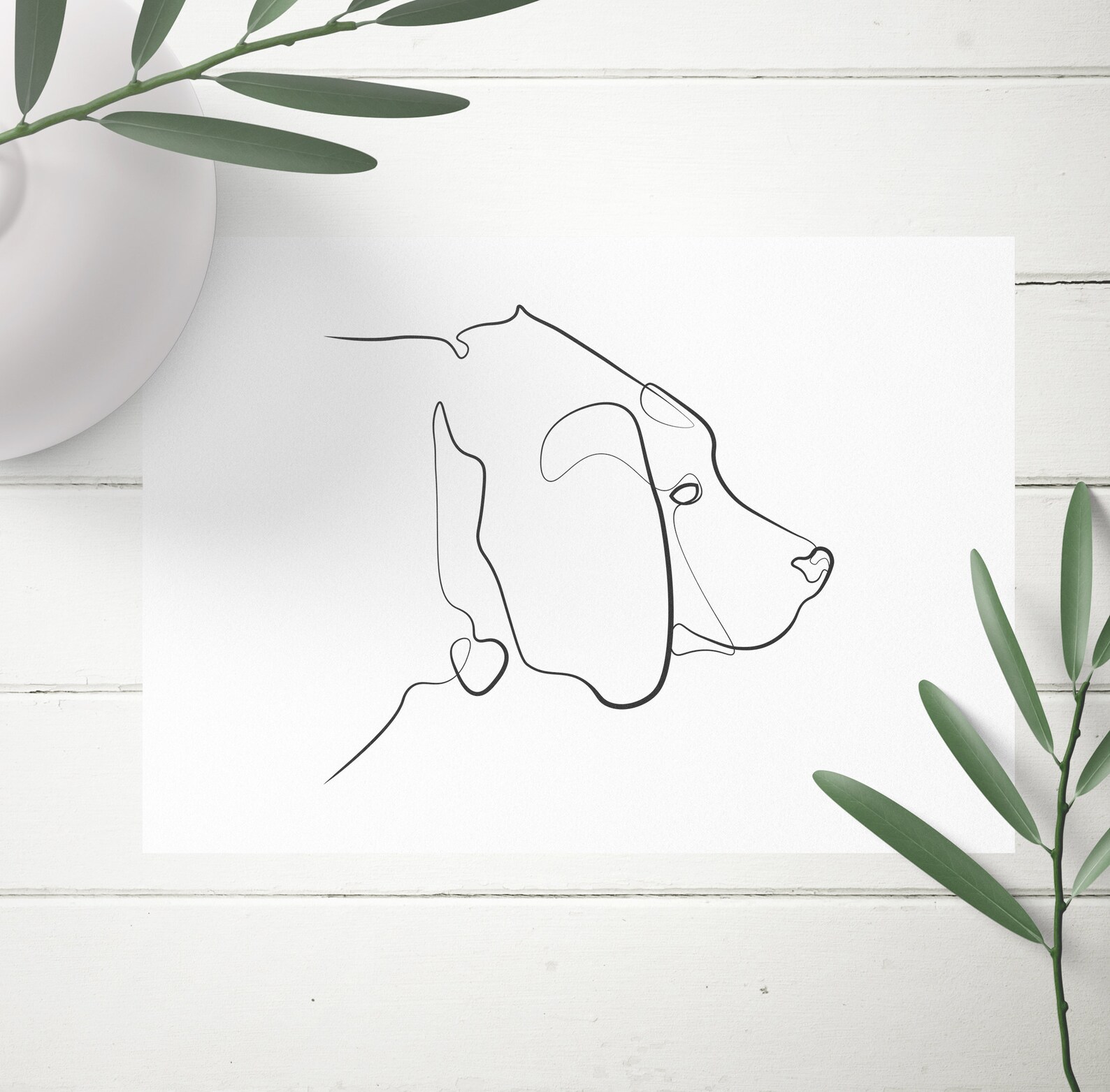 Beagle Single Line Illustration, Beagle Poster, Dog Wall Decor ...