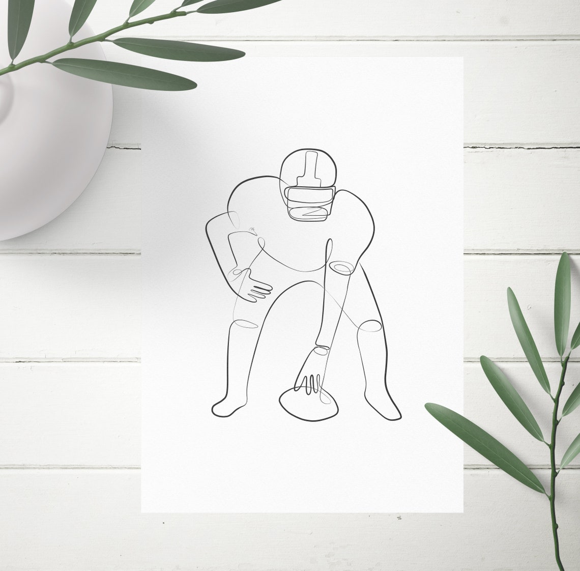 Football Line Art, Football Line, Single Line Art, Football Wall Art ...