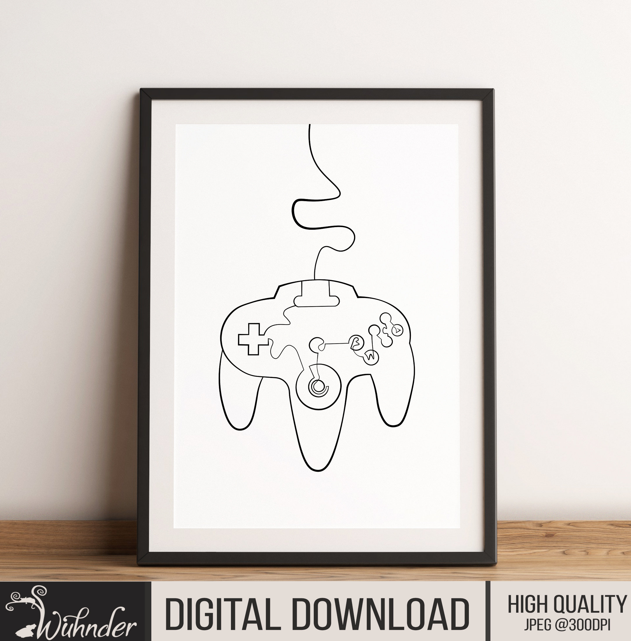 8 Abstract Controller Line Drawing Minimalist Art Gaming - Etsy UK