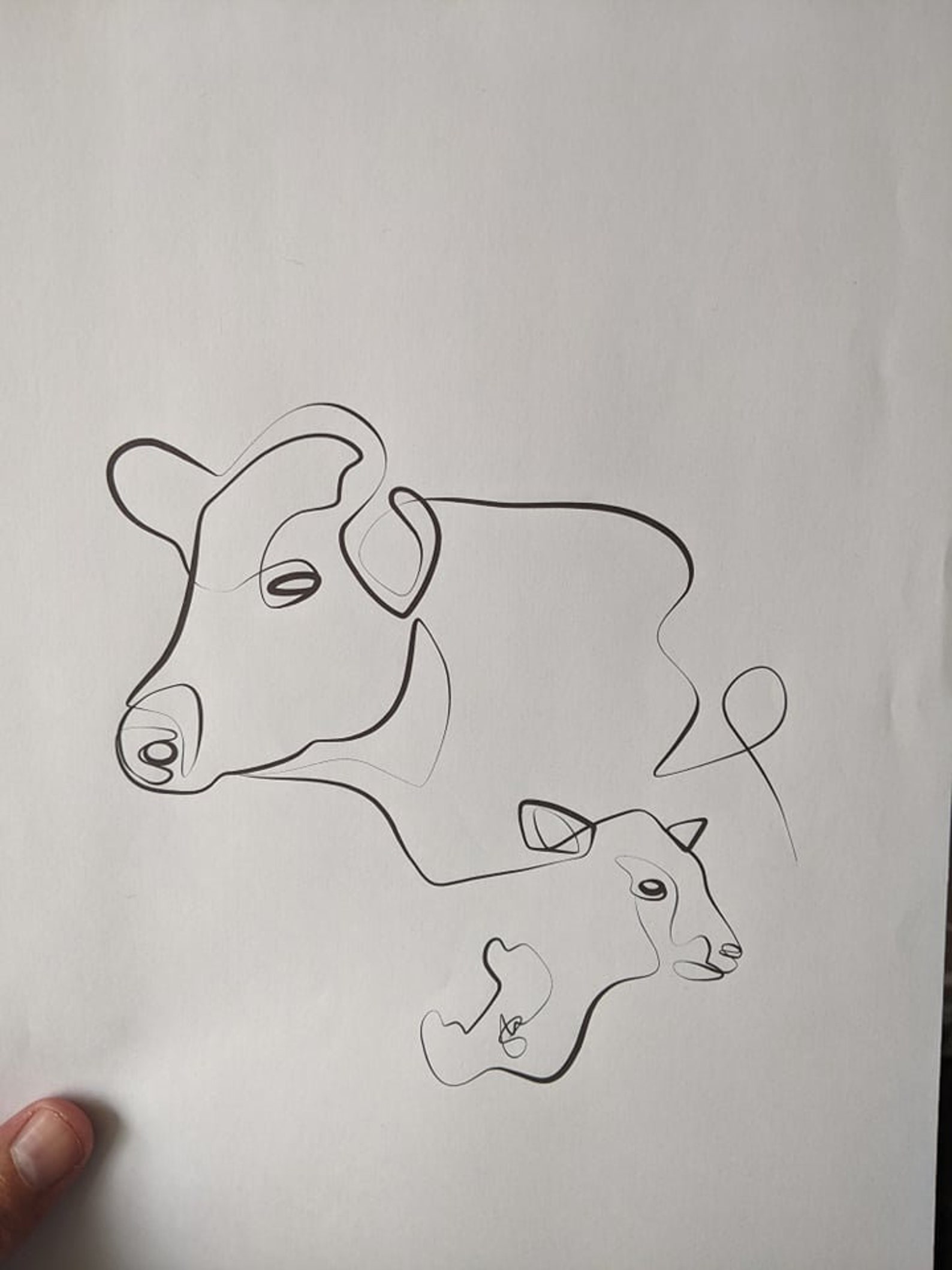 Cow and Calf Single Line Drawing Farm Wall Art Nursery - Etsy Canada