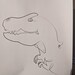 Abstract T-rex Single Line Drawing, Dinosaur Art, Tyrannosaurus Rex Art ...