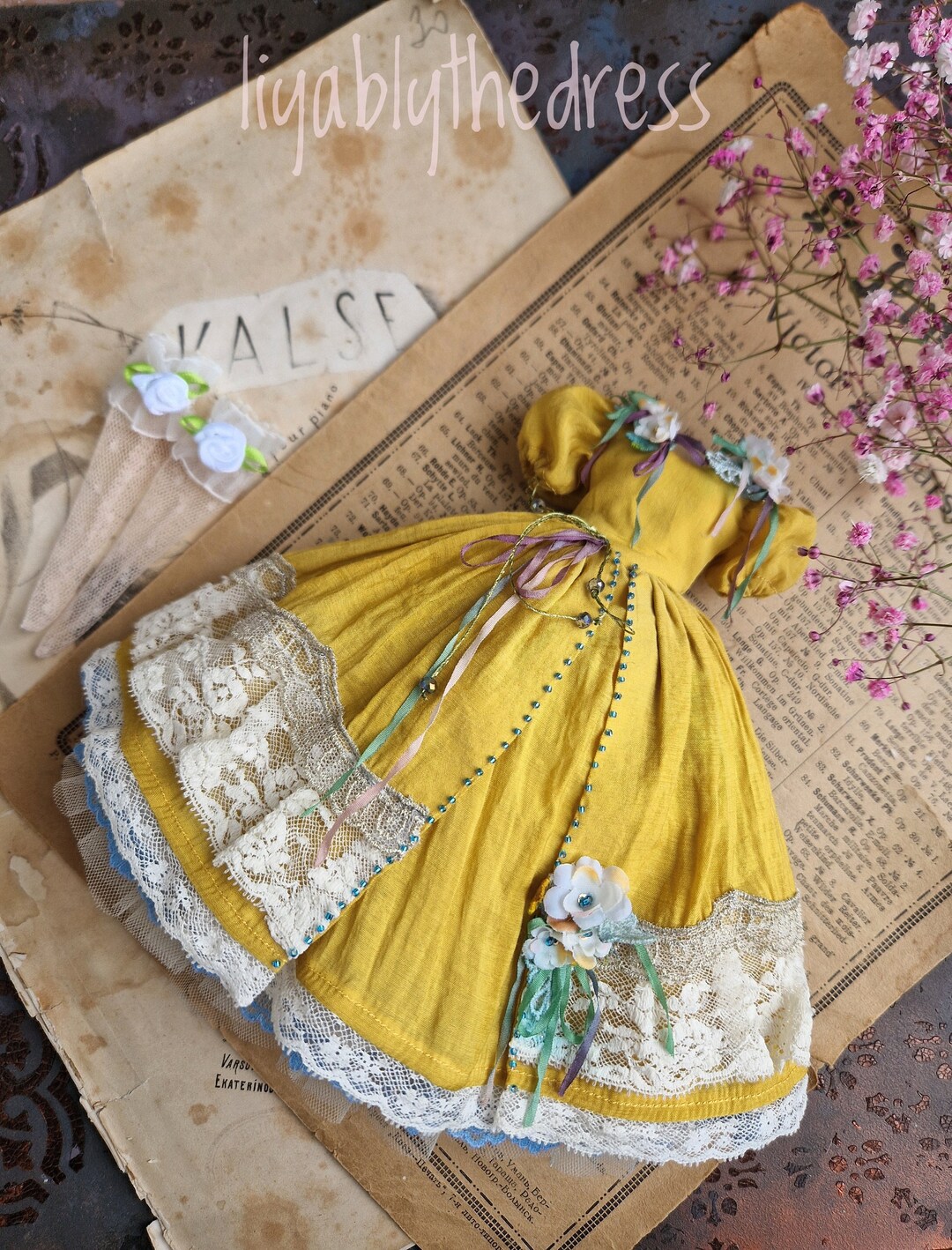 Vintage Dress for Dolls, Blythe Clothes, Blythe Dress, Vintage Blythe ...