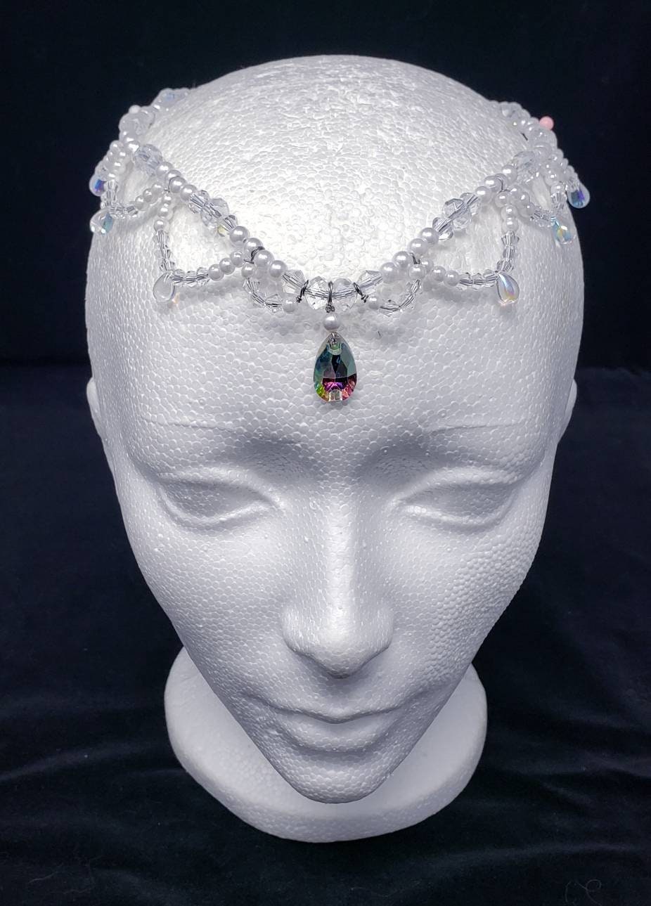 Pearl Beaded Circlet, Headpiece White - Etsy