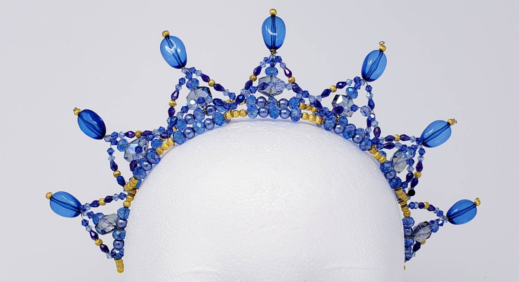 Beaded Ballet Tiara, Headpiece - Blue and Gold - Etsy