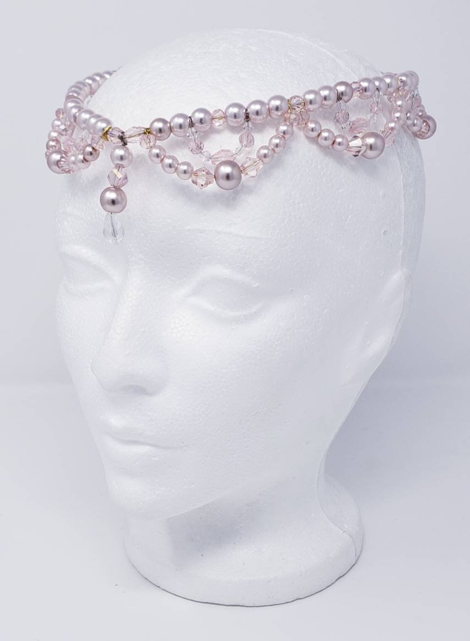 Beaded Ballet Tiara, Headpiece, Circlet - Gold, White, Silver, Pink ...