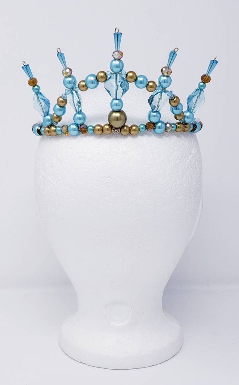 Beaded Ballet Tiara Headpiece Aqua Gold - Etsy