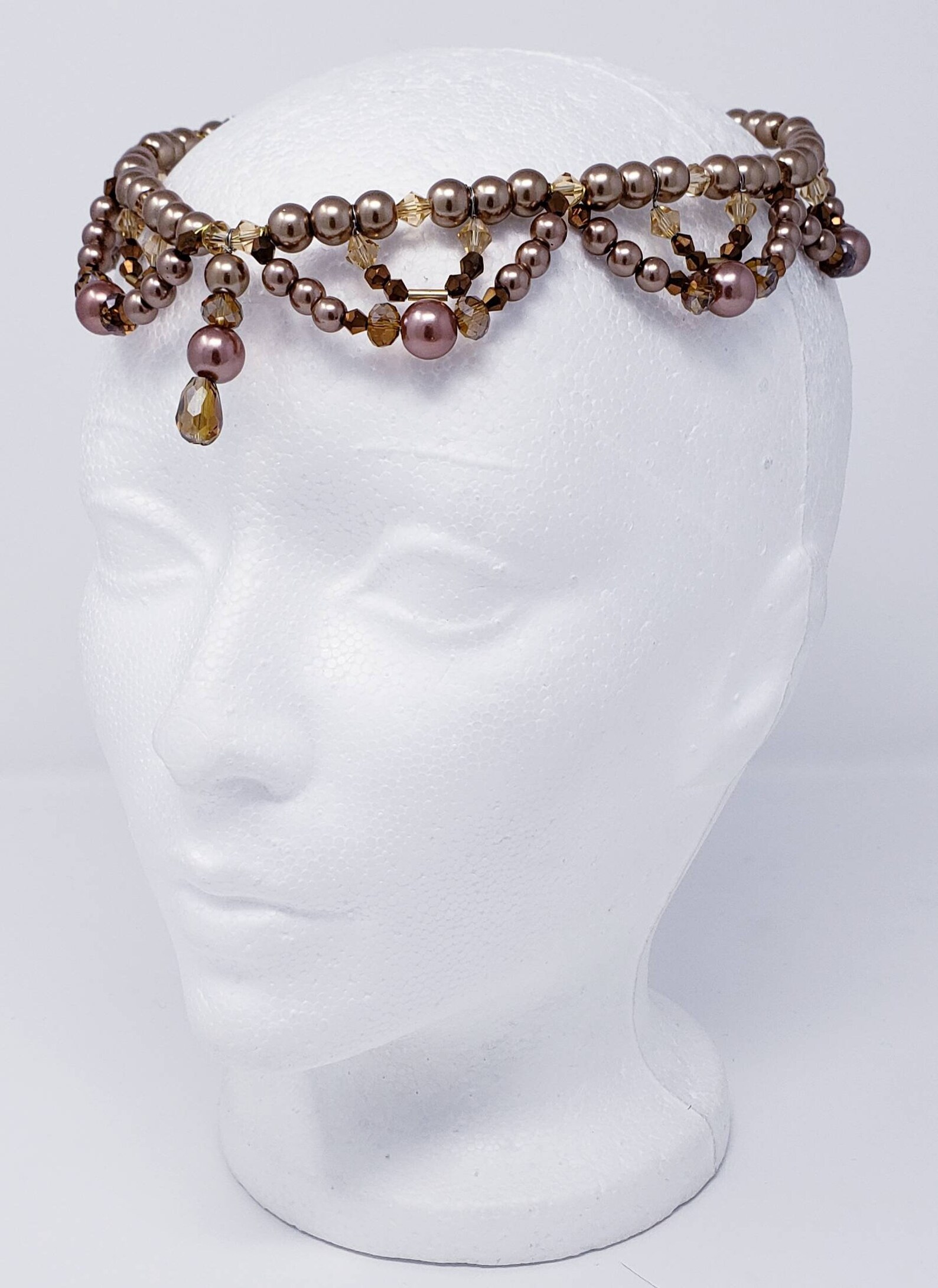 Beaded Ballet Tiara, Headpiece, Circlet - Gold, White, Silver, Pink ...