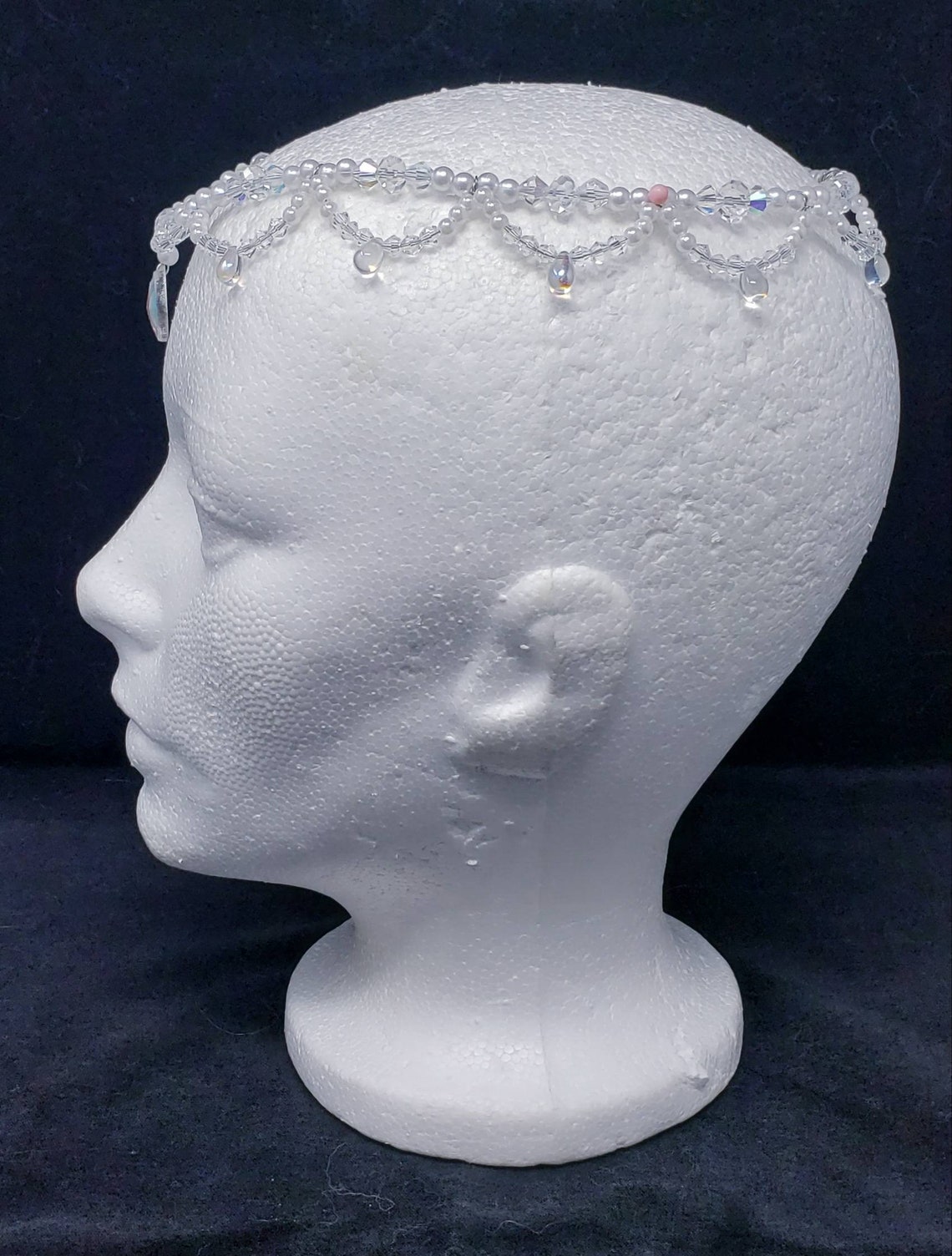 Pearl Beaded Circlet, Headpiece - White - Etsy