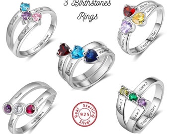 Mothers Ring 3 Stone - Etsy