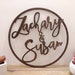 Custom Circle Name Sign, Personalize Two Name Circle Sign, Wedding ...