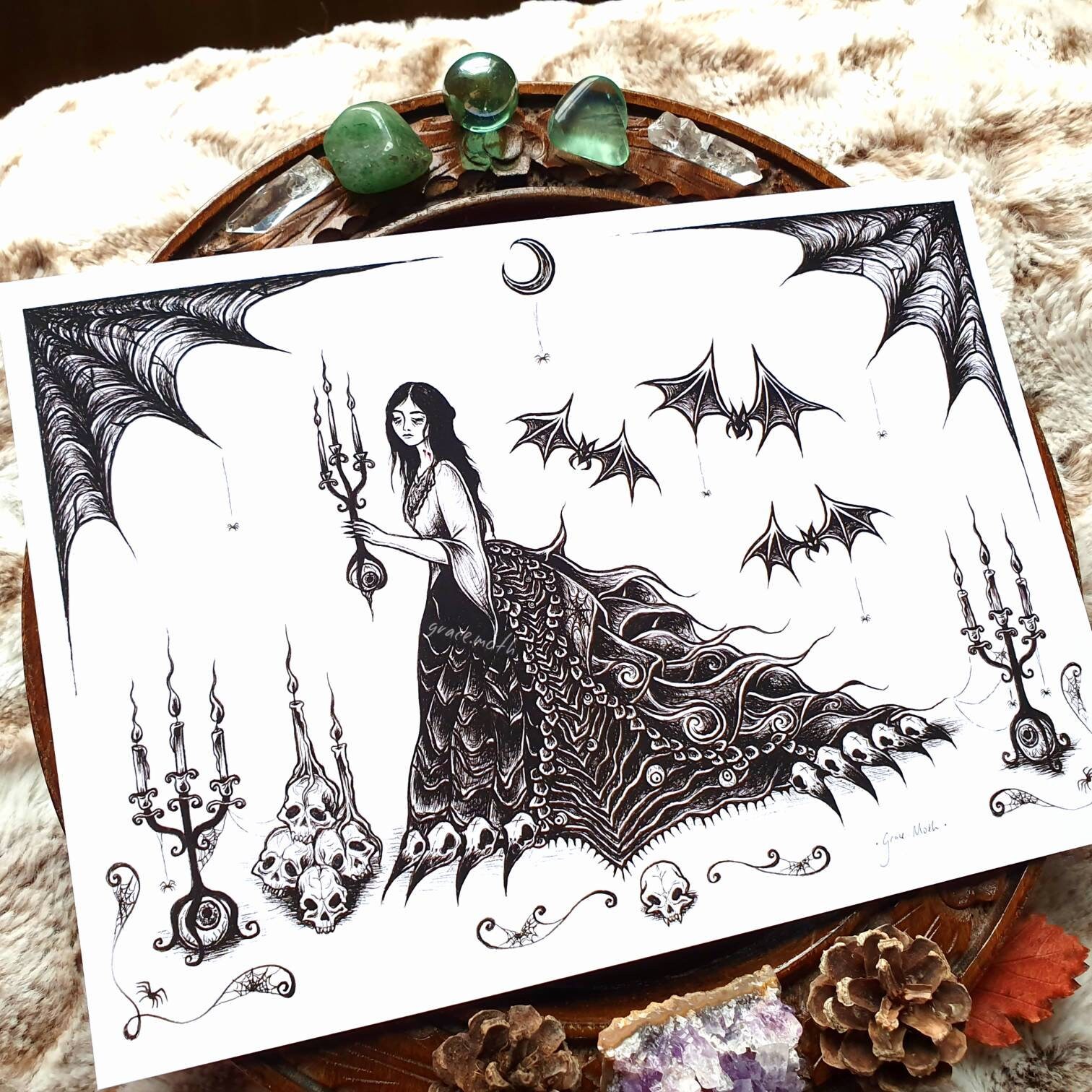 Vampire light version A5 art print by Grace Moth 5.8 x | Etsy