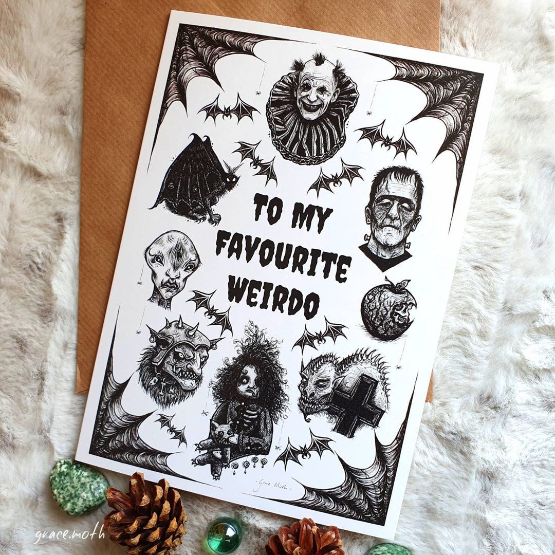 Favourite Weirdo - A5 Greeting Card by Grace Moth - 5.8 X 8.3, Gothic ...