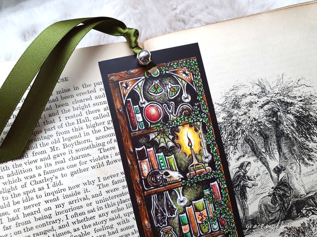 Oddities Bookshelf Bookmark Colour Version Illustrated by Grace Moth ...