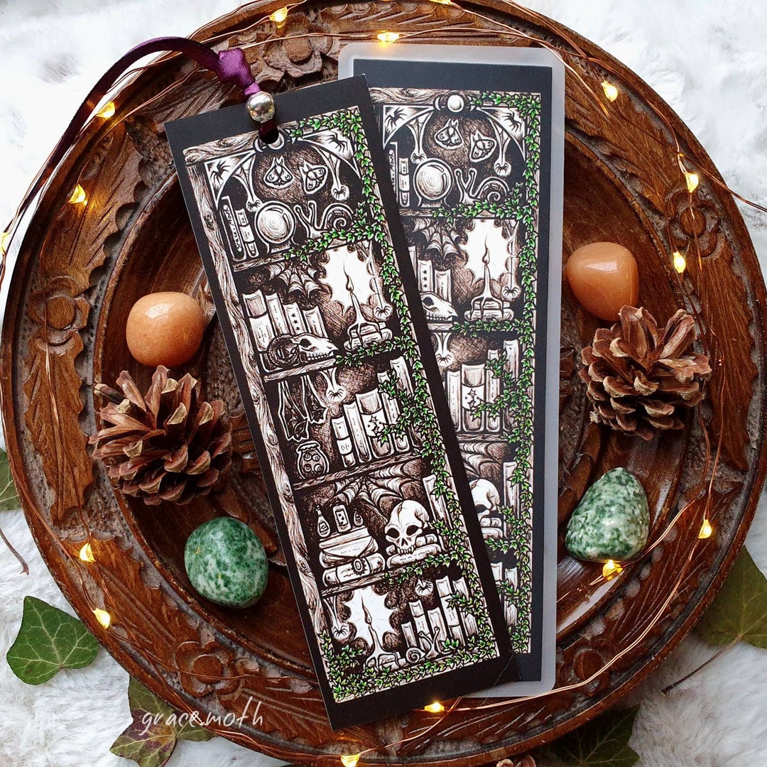 Oddities Bookshelf Bookmark Illustrated by Grace Moth, Ribbon and ...