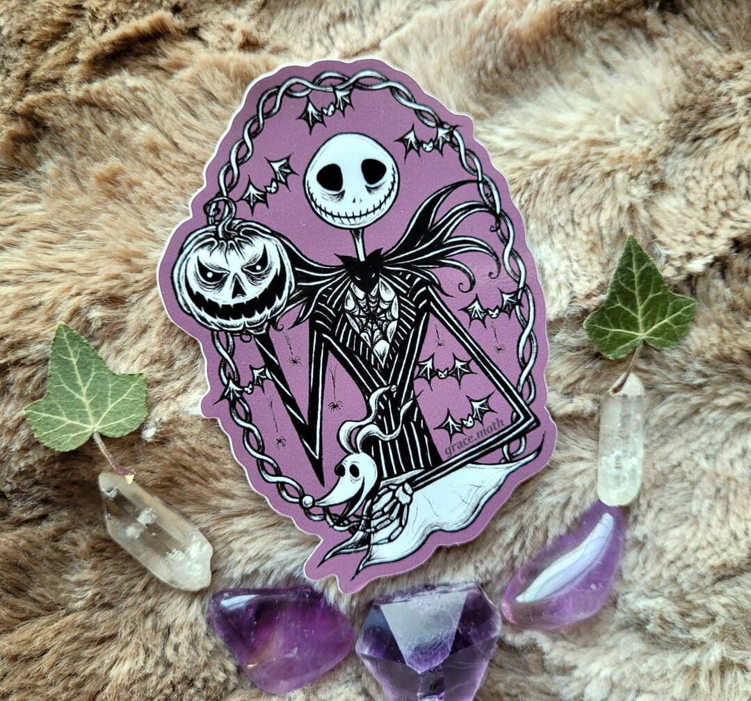 Jack Skellington - Vinyl Sticker 10cm by 7cm - Illustrated by Grace ...