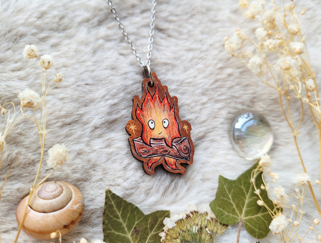 Fire Demon Illustrated Necklace, Anime Inspired, Responsibly Sourced ...