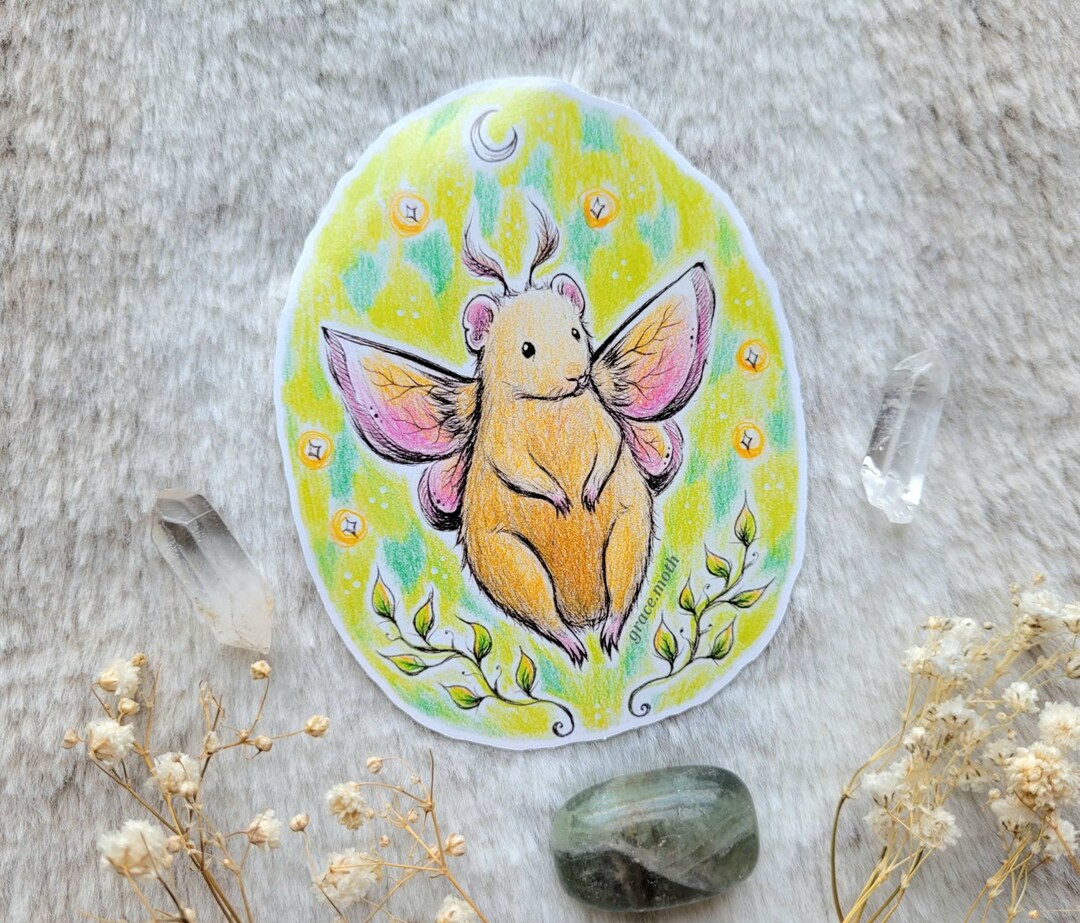 Hamster Fairy - Vinyl Sticker 10cm, Illustrated by Grace Moth - Etsy